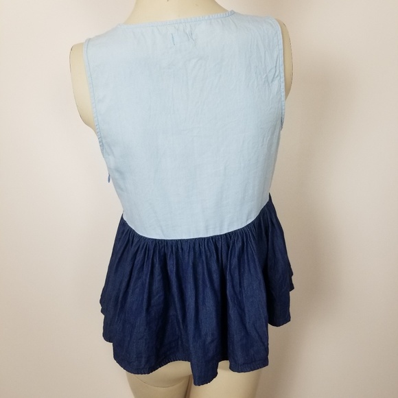 True Craft | Tops | True Craft Chambraydenim Peplum Top | Poshmark